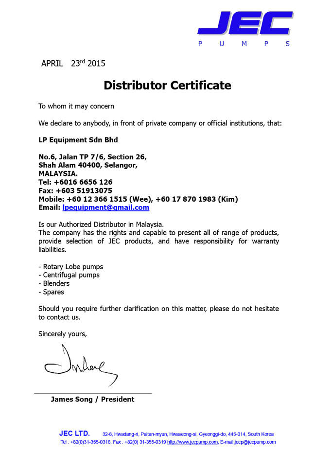 Certification – LP – Your Solution to all manufacturing needs